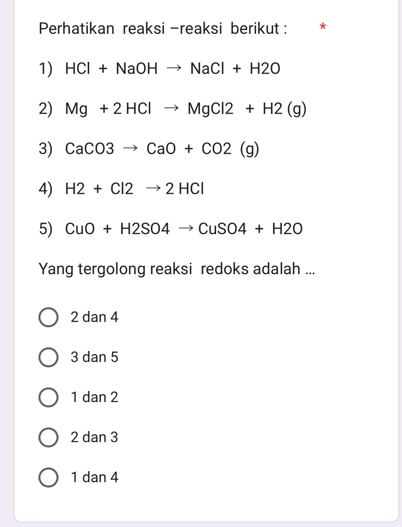 Perhatikan reaksi -reaksi berikut 1) HCl + | StudyX