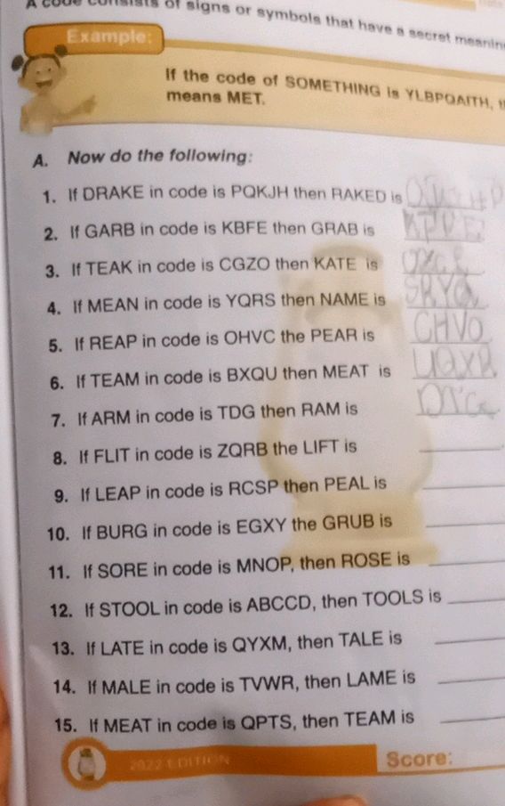 A code consists of signs or symbols that | StudyX