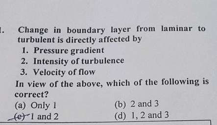 1 Change in boundary layer from laminar to | StudyX