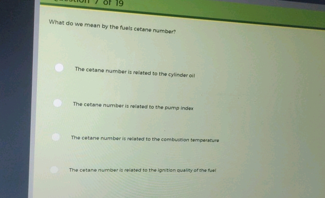 What do we mean by the fuels cetane number | StudyX
