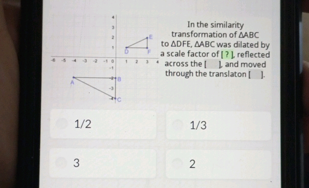 In the similarity transformation of ABC to | StudyX