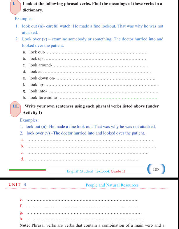 I Look at the following phrasal verbs Find | StudyX