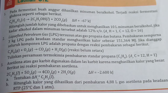 1 Pada fermentasi buah anggur dihasilkan | StudyX