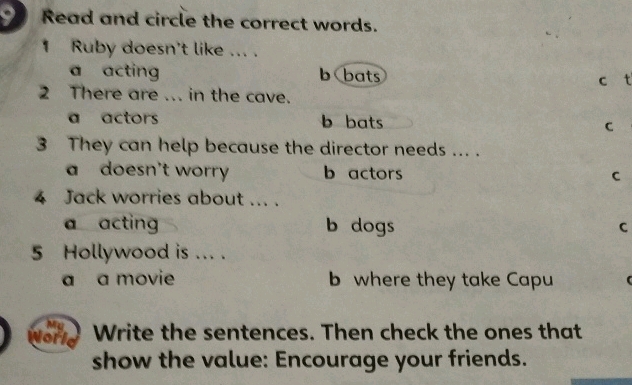 Read and circle the correct words 1 Ruby | StudyX