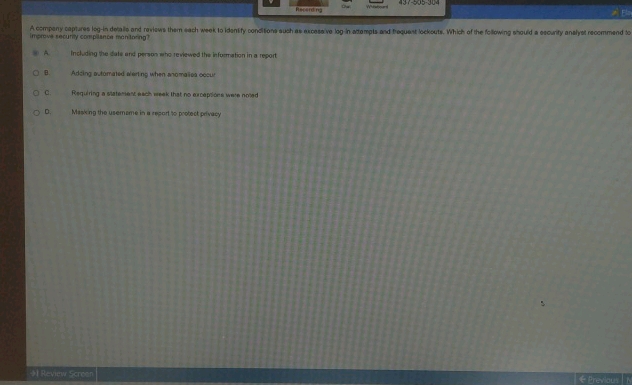 A company captures log-in details and | StudyX