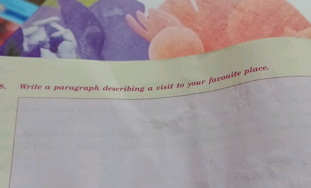 8 Write a paragraph describing a visit to | StudyX