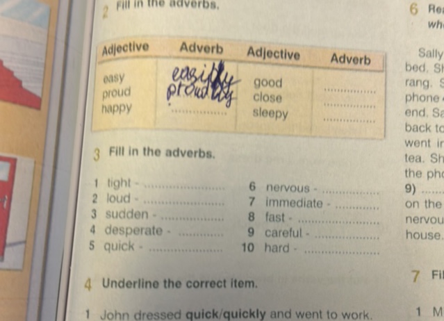 2 Fill in the adverbs Adjective Adverb easy | StudyX