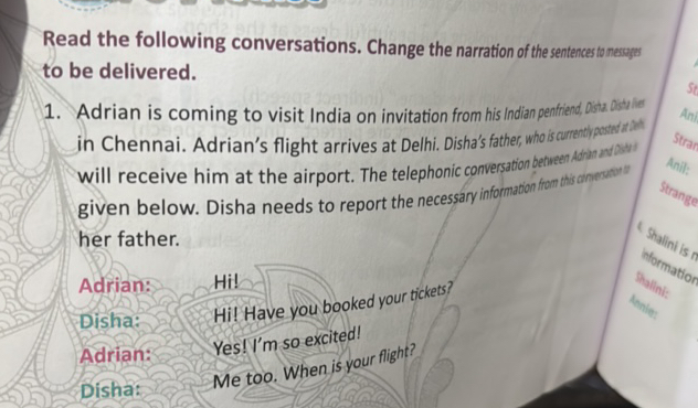 Read the following conversations Change the | StudyX