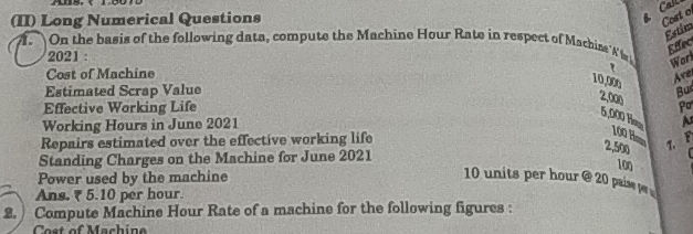 (II) Long Numerical Questions 1 On the basis | StudyX