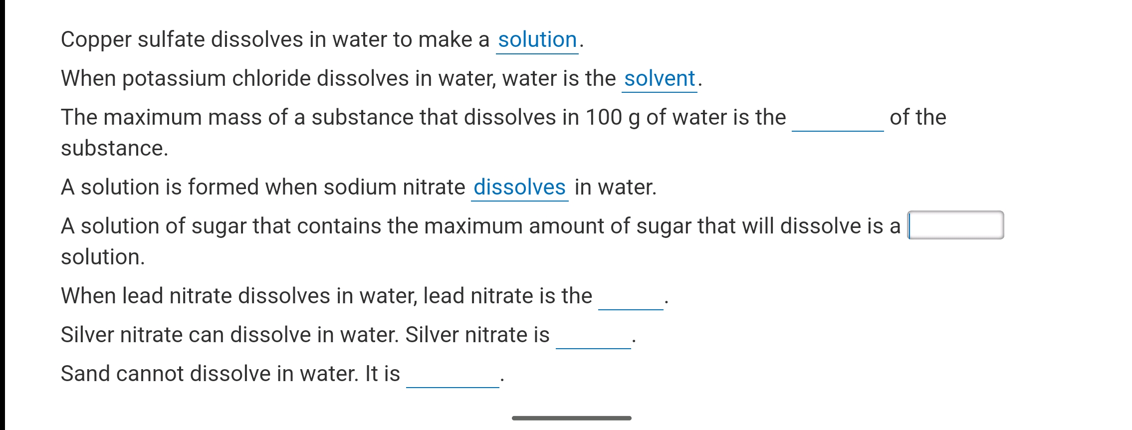 Copper sulfate dissolves in water to make a | StudyX