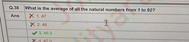 Q38 What is the average of all the natural