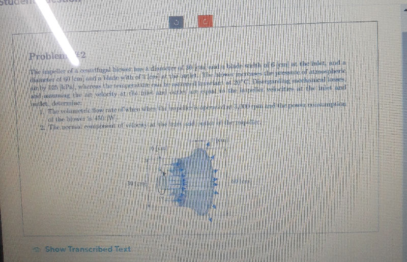 Problem 42 The impeller of a centrifugal | StudyX