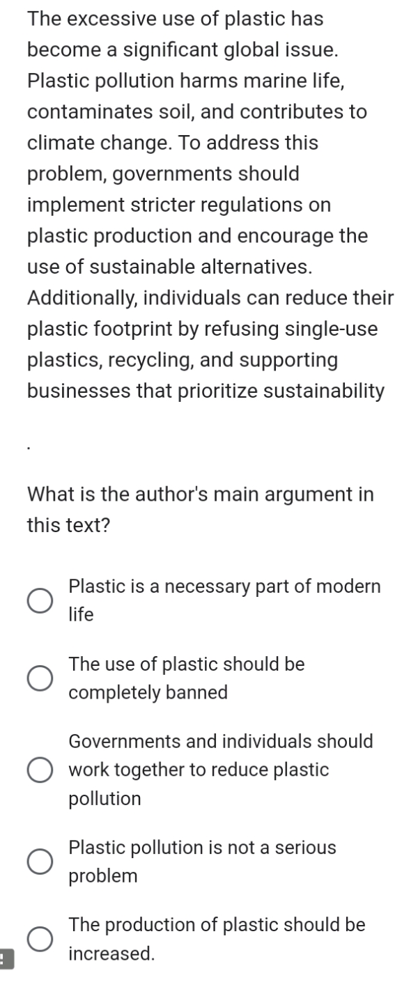 The excessive use of plastic has become a | StudyX