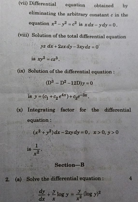 vii Differential equation obtained by | StudyX