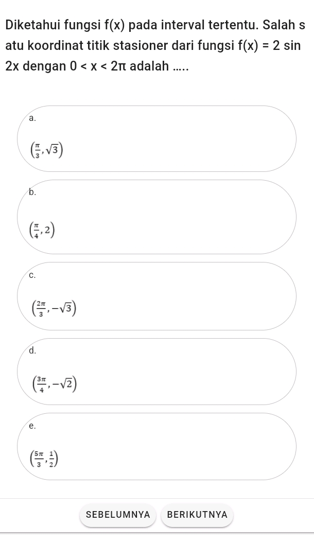 Diketahui fungsi f(x) pada interval tertentu | StudyX