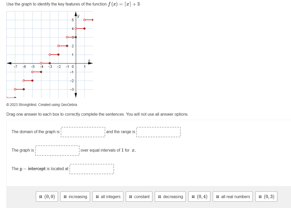 Use the graph to identify the key features | StudyX