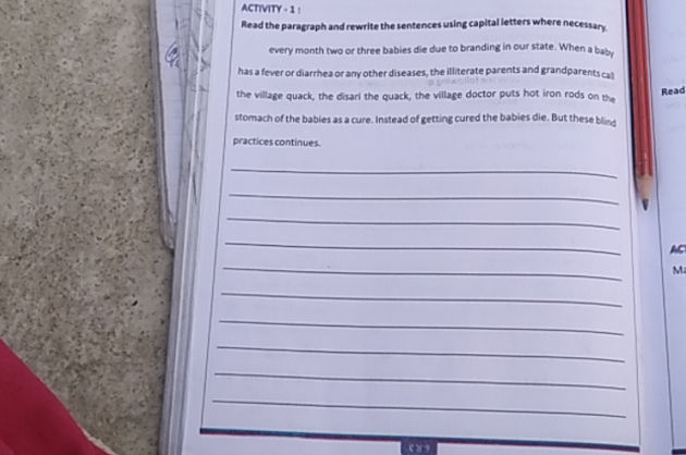 ACTIVITY-1 Read the paragraph and rewrite | StudyX