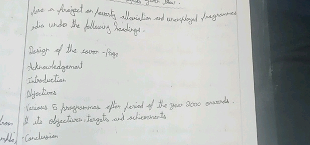 Prepare a project on poverty alleviation and | StudyX