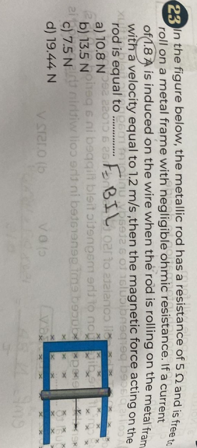 In the figure below the metallic rod has a | StudyX
