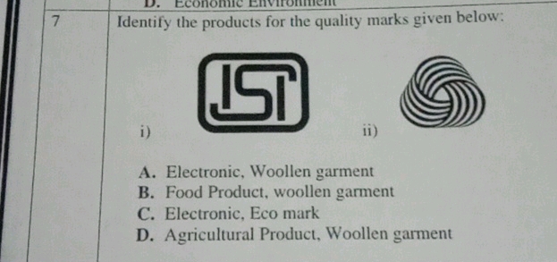 Identify the products for the quality marks | StudyX