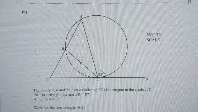The points A B and T lie on a circle and CTS | StudyX
