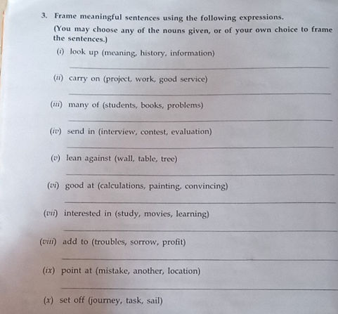 3 Frame meaningful sentences using the | StudyX