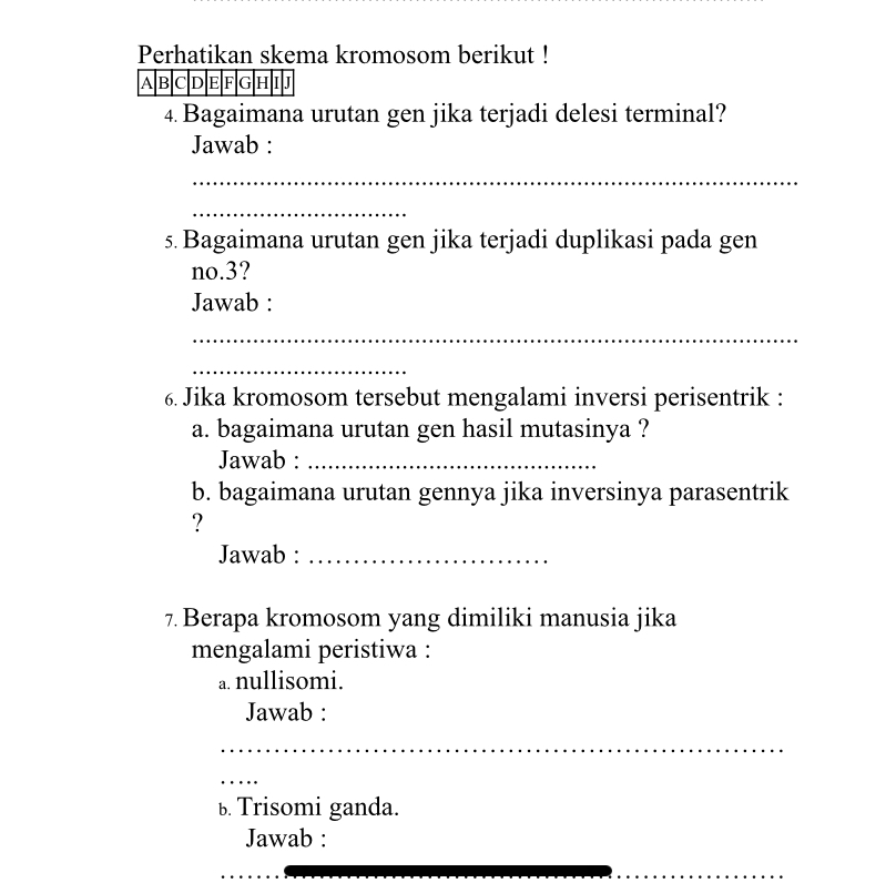 Perhatikan skema kromosom berikut | StudyX