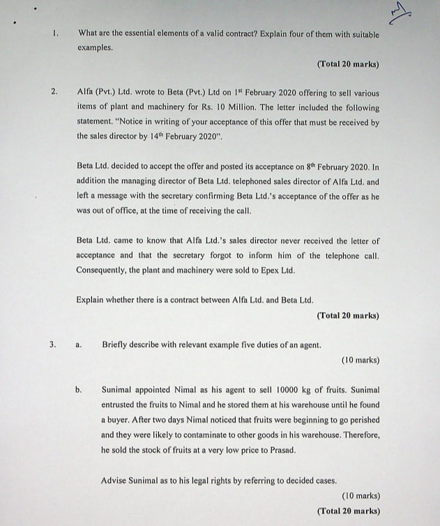 1 What are the essential elements of a valid | StudyX