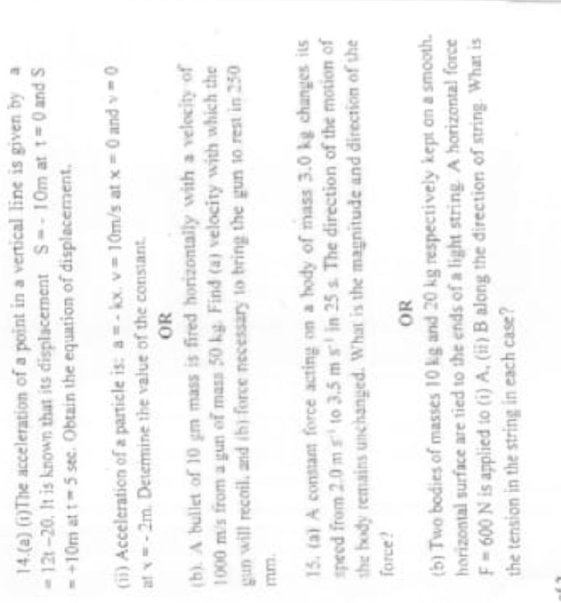 14(a) (i)The acceleration of a point in a | StudyX