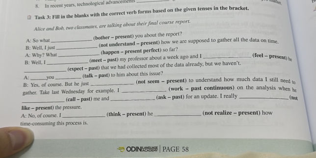 Task 3 Fill in the blanks with the correct | StudyX