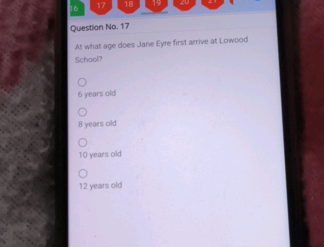 Question No 1 At what age does Jane Eyre first arrive at Lowood School ...