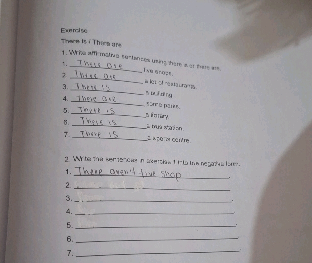 Exercise There is / There are 1 Write | StudyX