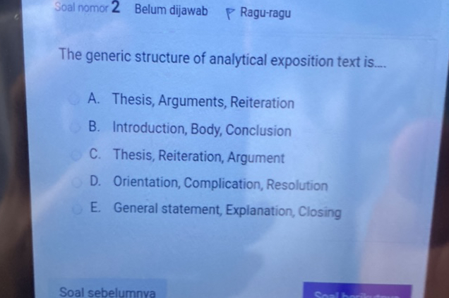 The generic structure of analytical | StudyX