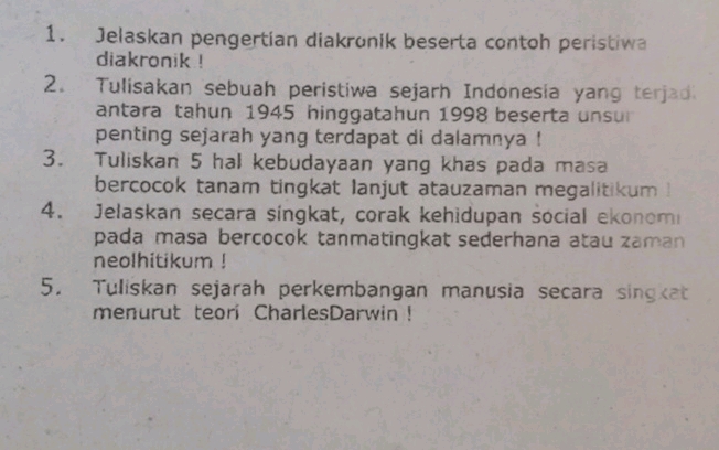 1 Jelaskan pengertian diakronik beserta | StudyX