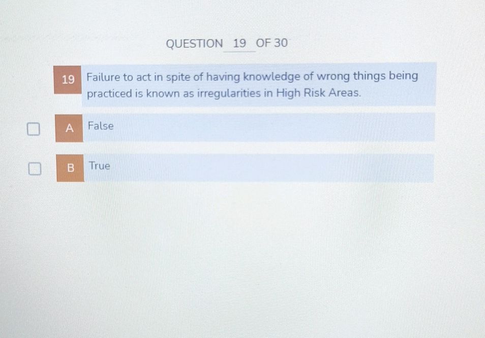 QUESTION 19 OF 30 19 Failure to act in spite | StudyX