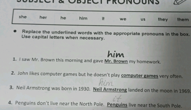 Replace the underlined words with the | StudyX