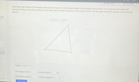 Determine the length of the longest side and | StudyX