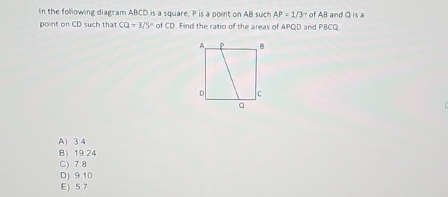 In the following diagram ABCD is a square P | StudyX