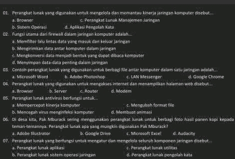 01 Perangkat lunak yang digunakan untuk | StudyX