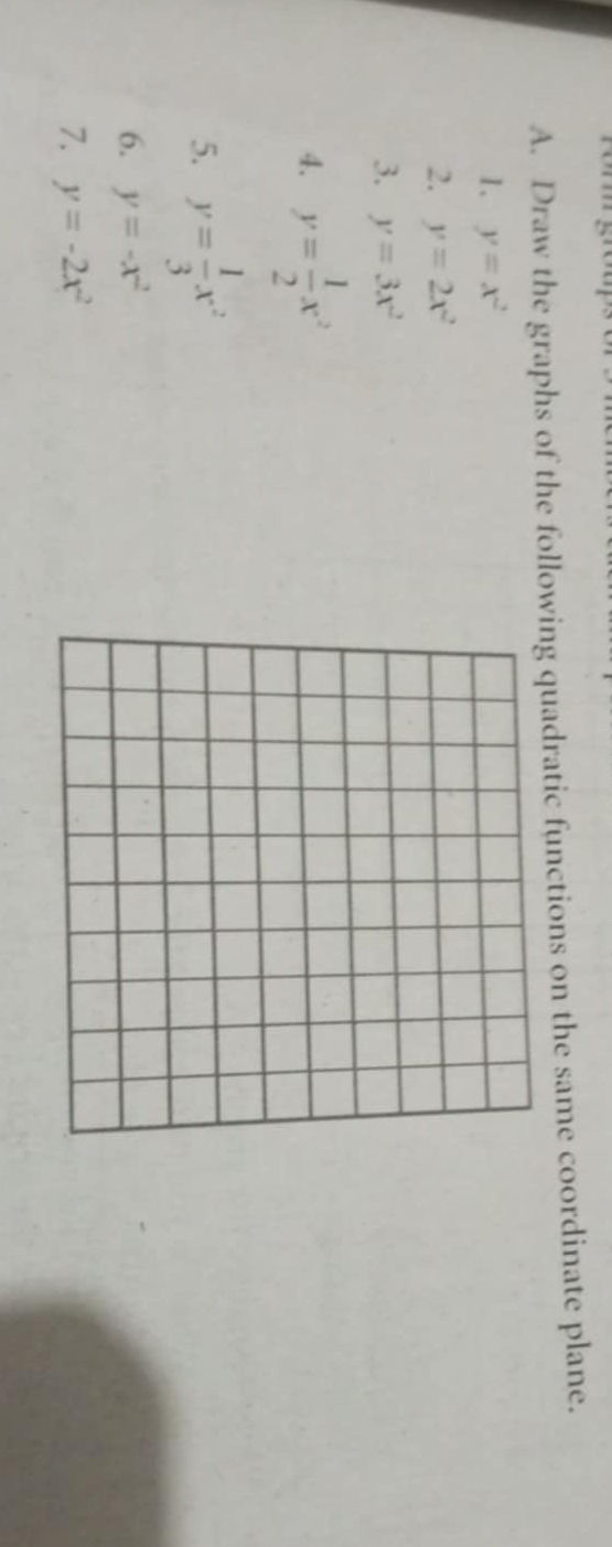A Draw the graphs of the following quadratic | StudyX