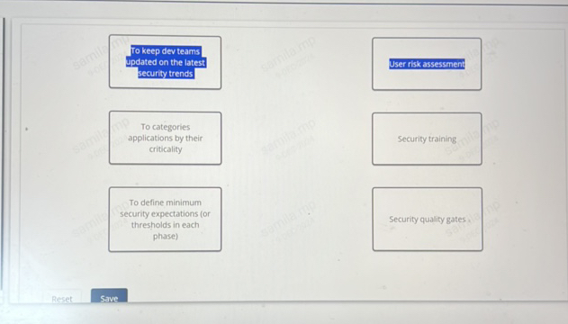 Match the following security practices with | StudyX