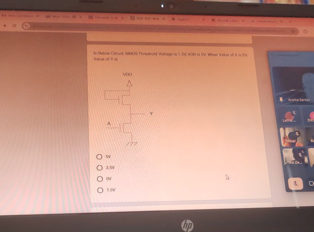 In Below Circuit NMOS Threshold Voltage is | StudyX