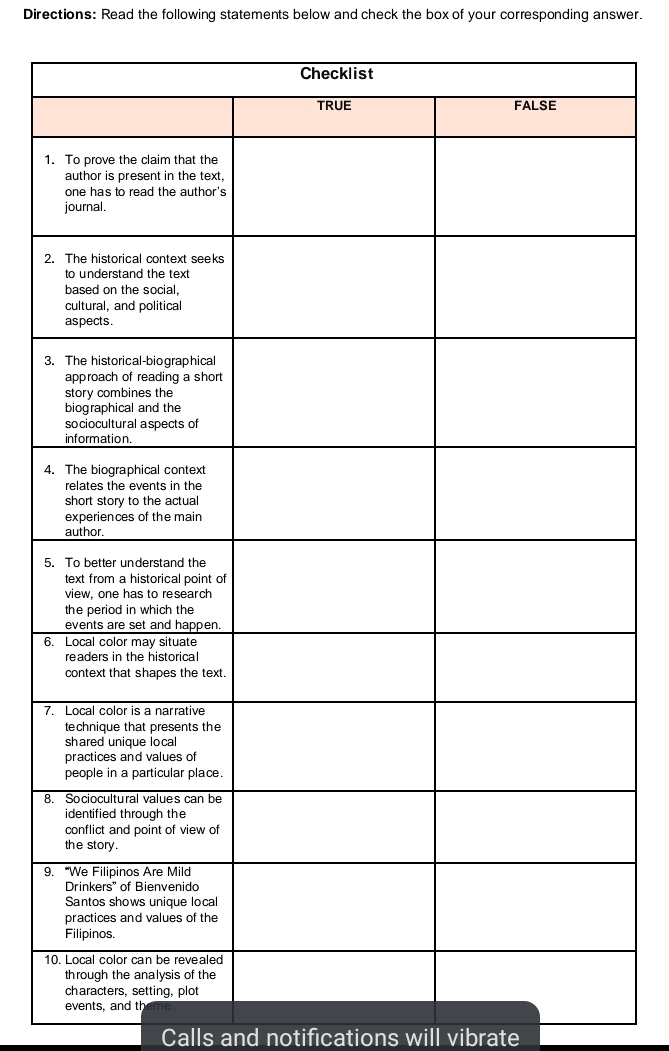 Directions Read the following statements | StudyX