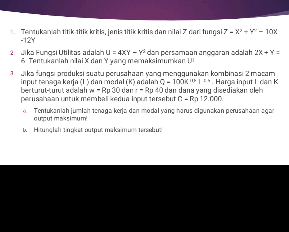 1 Tentukanlah titik-titik kritis jenis titik | StudyX