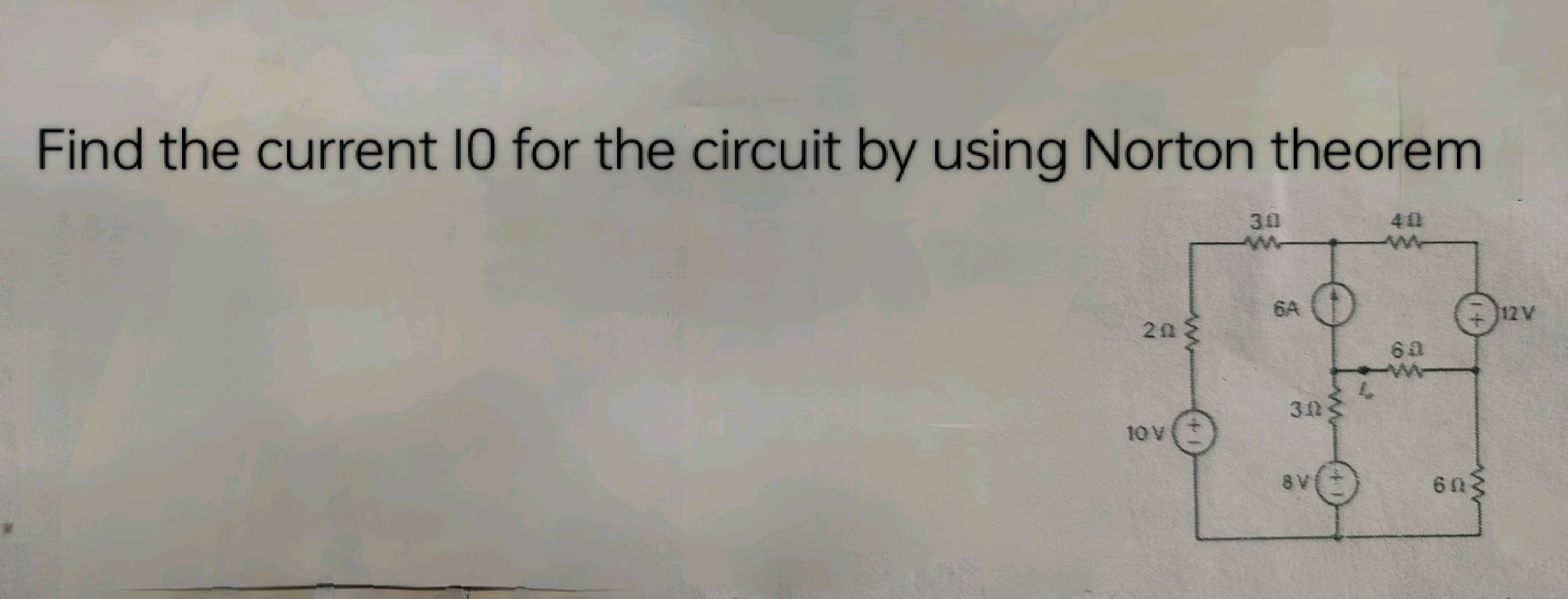 Find the current I0 for the circuit by using | StudyX