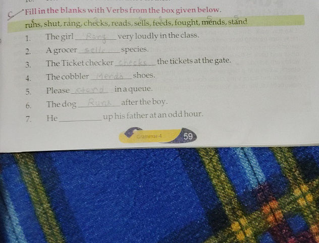 Fill in the blanks with Verbs from the box | StudyX