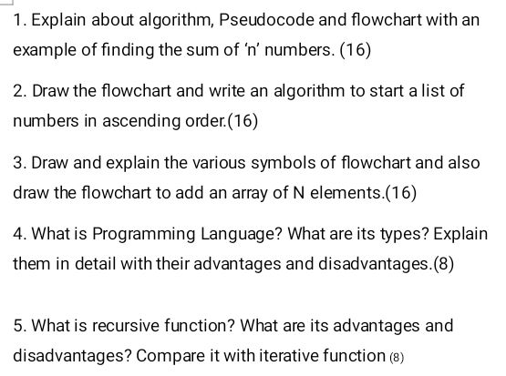 1 Explain about algorithm Pseudocode and | StudyX