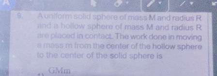 A uniform solid sphere of mass M and radius | StudyX
