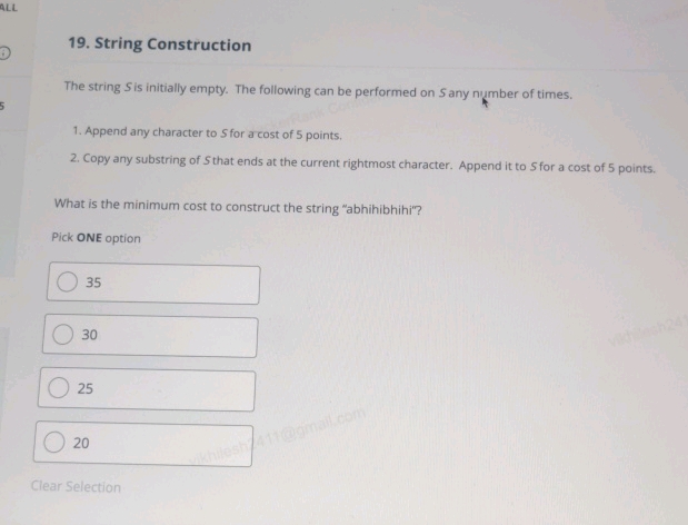 19 String Construction The string S is | StudyX