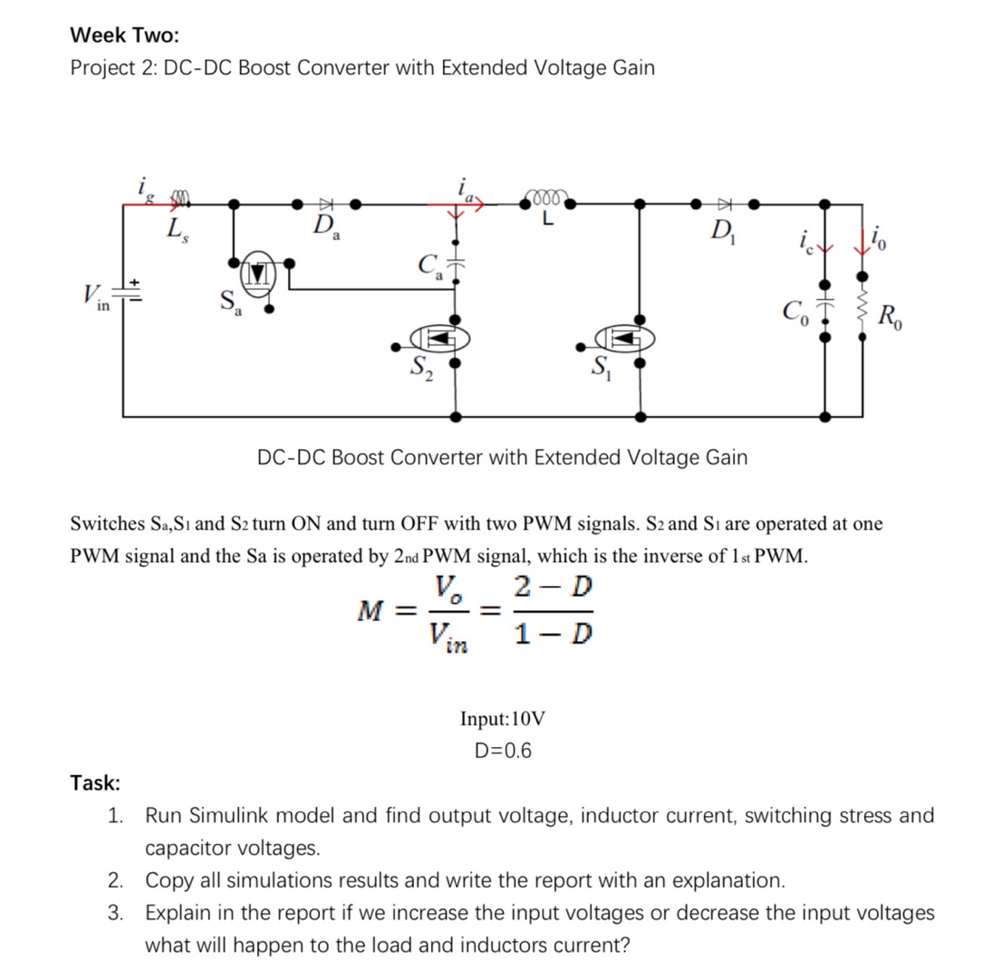 Week Two Project 2 DC-DC Boost Converter | StudyX